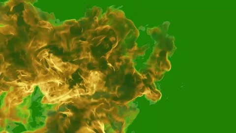 Fire Explosion Transition on Green Scree... | Stock Video | Pond5