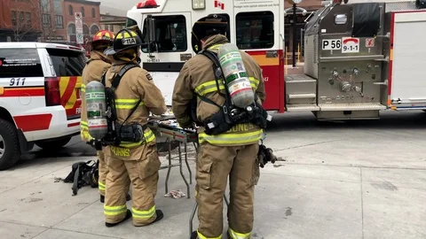 Fire fighter crew planning how to fight ... | Stock Video | Pond5
