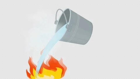 Fire fighting. Animation of a bucket of ... | Stock Video | Pond5