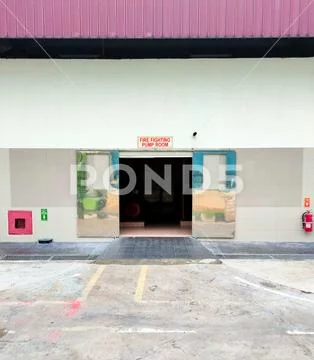 Photograph: Fire fighting pump room door open during update work inside ...