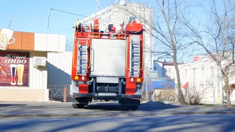 Fire fighting truck arrive for check eme... | Stock Video | Pond5