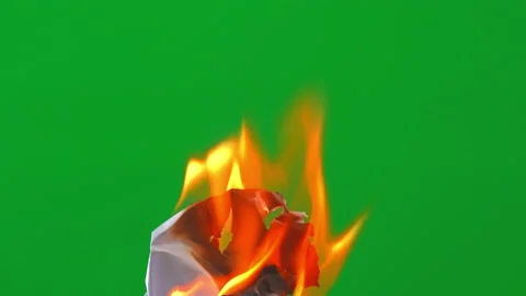 fire flame burning paper on green screen... | Stock Video | Pond5