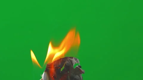 fire flame burning paper on green screen... | Stock Video | Pond5