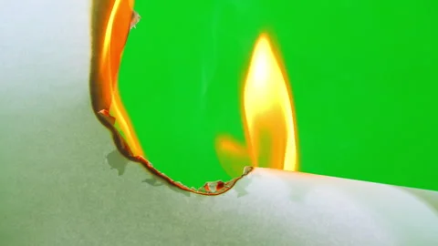 Fire flame burning paper on green screen... | Stock Video | Pond5