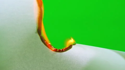 Fire flame burning paper on green screen... | Stock Video | Pond5