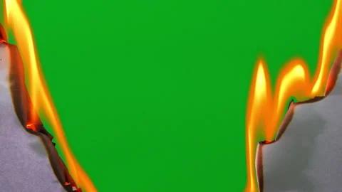 Fire flame burning paper to show green s... | Stock Video | Pond5