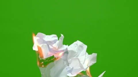 Fire flame burning white paper on green ... | Stock Video | Pond5