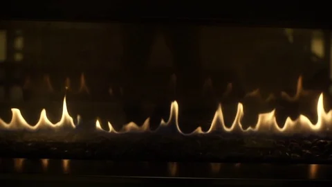 Fire flame Flames in a Modern Fireplace ... | Stock Video | Pond5