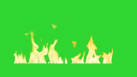 Fire flame on green screen VFX | Stock Video | Pond5
