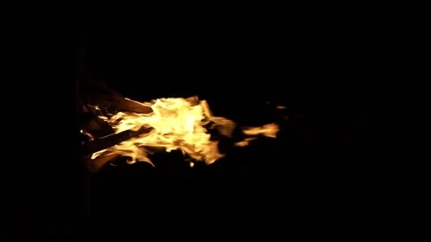 Fire flame isolated black isolated backg... | Stock Video | Pond5