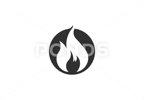 Fire flame with negative space. Vector Logo Symbol ~ Clip Art #94633831