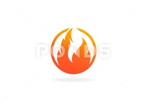 Fire flame with negative space. Vector Logo Symbol ~ Clip Art #94712587