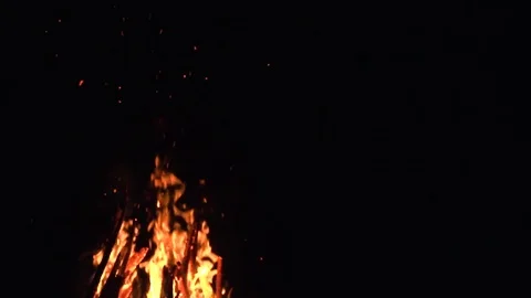 fire flames and glowing ash particles ba... | Stock Video | Pond5