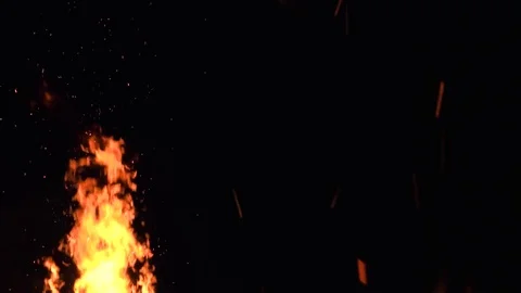 fire flames and glowing ash particles ba... | Stock Video | Pond5