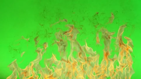 fire flames on green screen background | Stock Video | Pond5