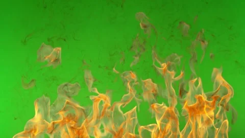 fire flames on green screen background | Stock Video | Pond5
