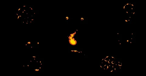 Fire Flashes Animation Set in Hand-Drawn... | Stock Video | Pond5