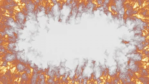 Fire frame burning looping on alpha back... | Stock Video | Pond5