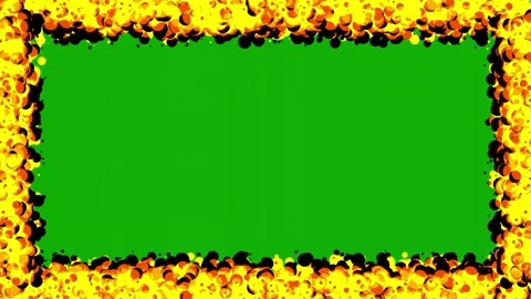 Fire frame motion graphics with green sc... | Stock Video | Pond5