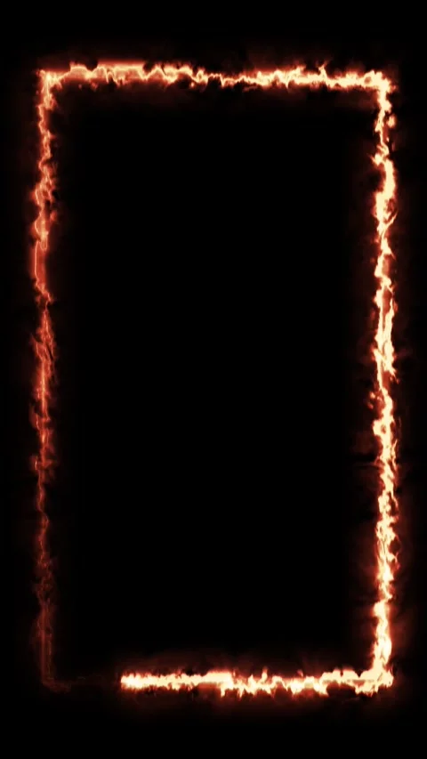 fire frame overlay vertical with alpha c... | Stock Video | Pond5