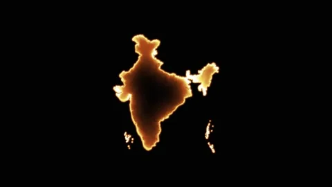 fire glow india map 4k | Stock Video | Pond5