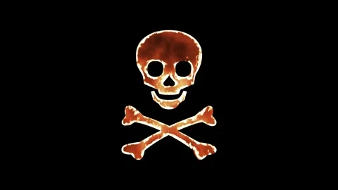 Fire grunge danger sign. Poison sign hea... | Stock Video | Pond5