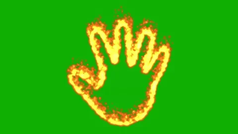 Fire hand green screen motion graphics | Stock Video | Pond5