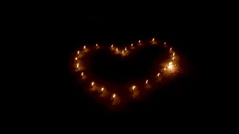 Fire heart of burning torches flickering... | Stock Video | Pond5