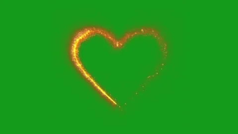 Fire Heart Green Screen