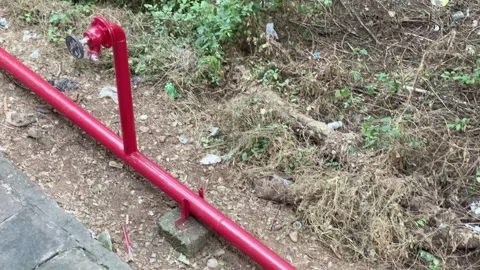 Fire hose pipe and outlet installed outs... | Stock Video | Pond5