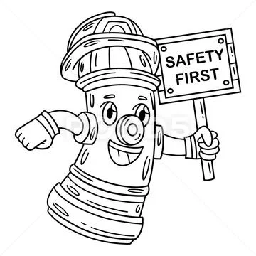 Fire Hydrant Isolated Coloring Page for Kids Illustration #255083312