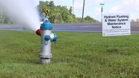 Fire Hydrant Maintenance Sign with Flush... | Stock Video | Pond5