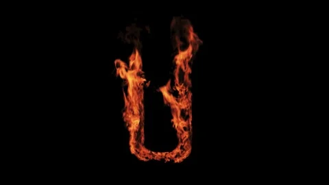 Fire Letter. Burning Letter. Fire Text. ... | Stock Video | Pond5
