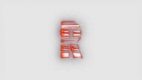 Fire letter R with glitch effect and alp... | Stock Video | Pond5