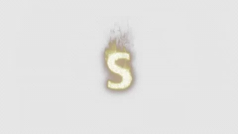 Fire Letter S. Burning Letter. Fire Text... | Stock Video | Pond5