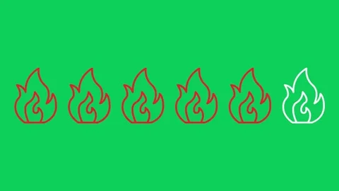 Fire loading icons animation on green sc... | Stock Video | Pond5