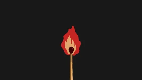 fire match animation in the dark backgro... | Stock Video | Pond5