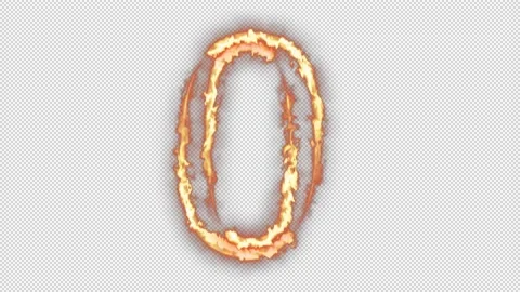Fire number zero on alpha channel backgr... | Stock Video | Pond5