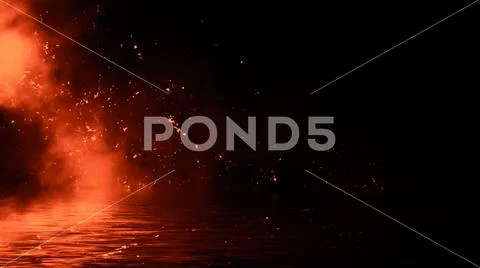 Fire particles effect dust debris isolated on background, motion spray ...