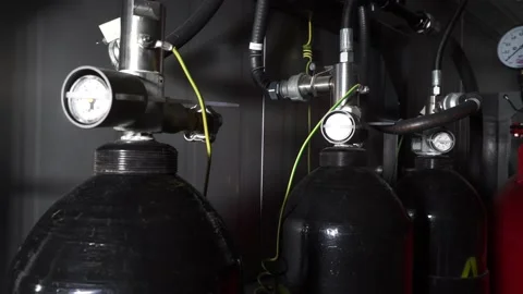 Fire protection system close up, meter i... | Stock Video | Pond5