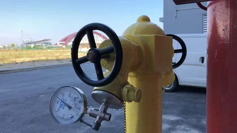Fire pump testing for Hydrant with press... | Stock Video | Pond5