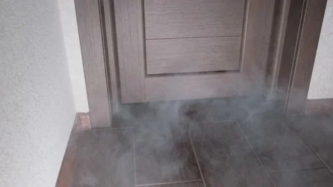 Fire in a residential area. Smoke from u... | Stock Video | Pond5