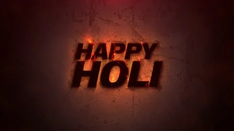 Fire Revealing Happy Holi Text Burning, ... | Stock Video | Pond5