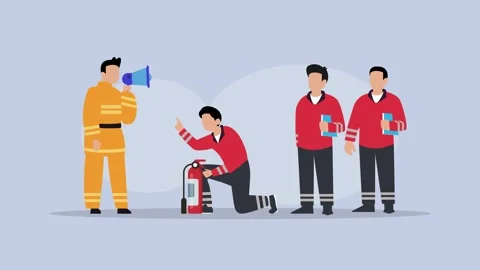 Fire Safety Training with Firefighter an... | Stock Video | Pond5