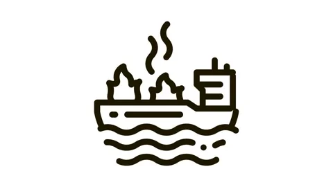 fire on ship Icon Animation | Stock Video | Pond5