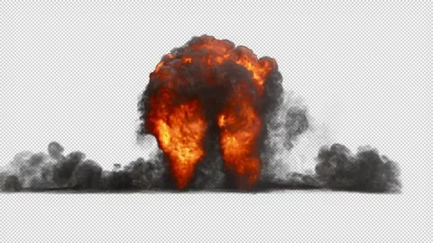 Fire shockwave explosion front view on t... | Stock Video | Pond5