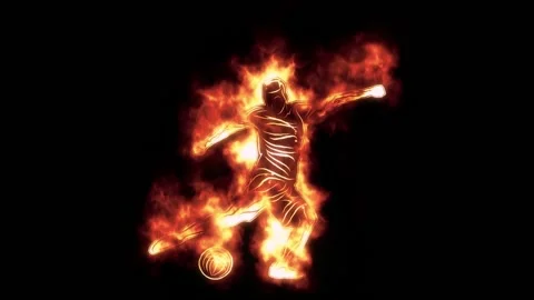Fire Soccer Player Logo Looping Animatio... | Stock Video | Pond5