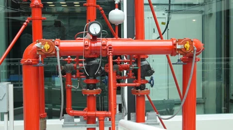 fire system building piping | Stock Video | Pond5