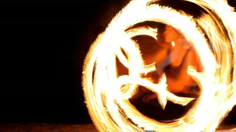 fire thrower performer circus woman danc... | Stock Video | Pond5