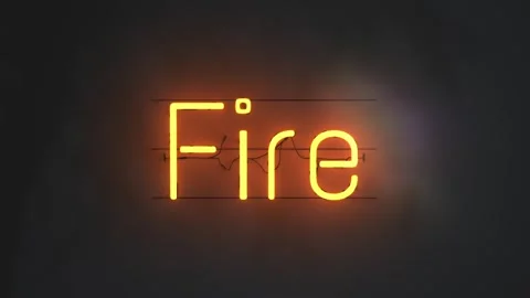 Fire - Title Text Animation With Neon Li... | Stock Video | Pond5